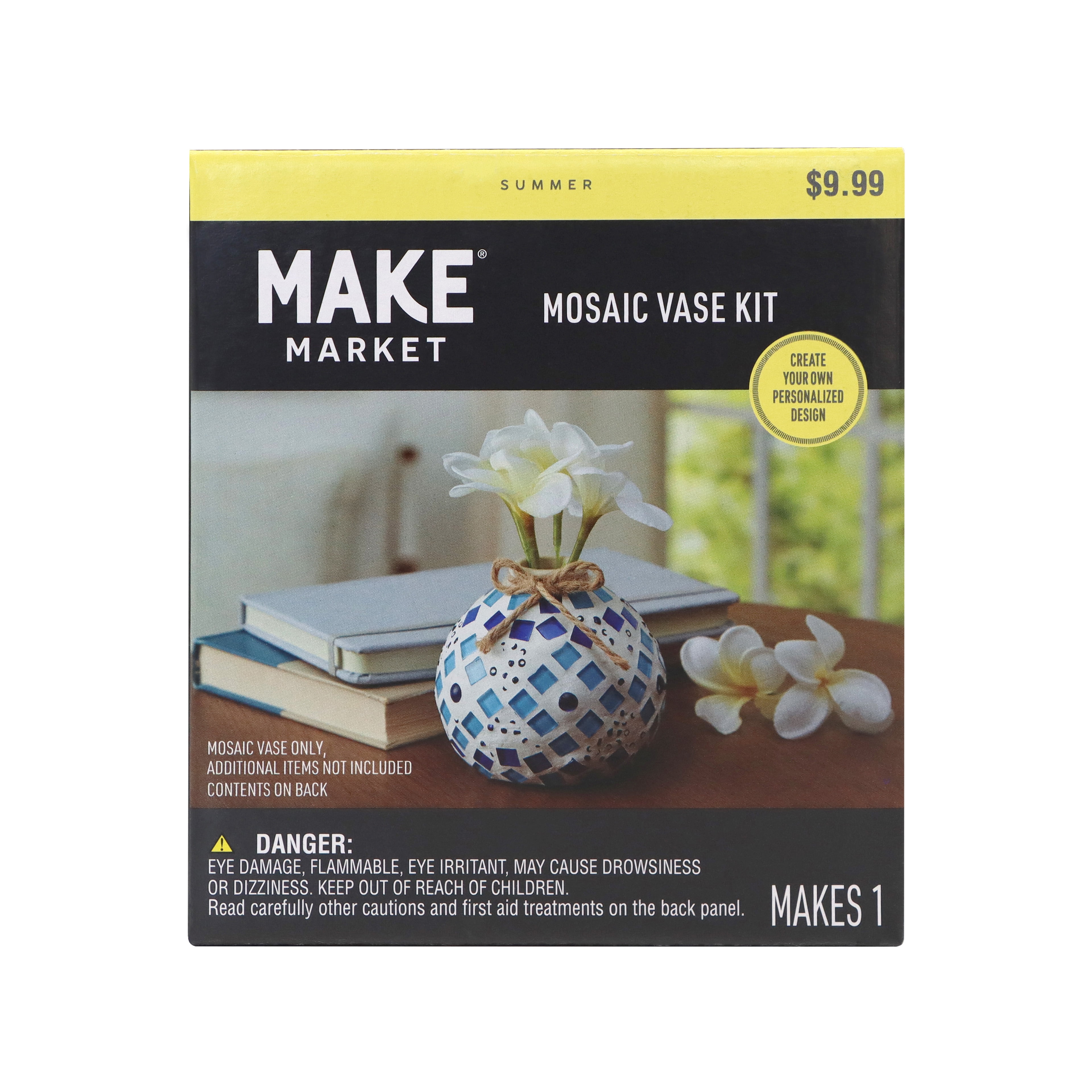 3.5" Cool Tones Mosaic Vase Kit by Make Market® - Summer Crafts ...