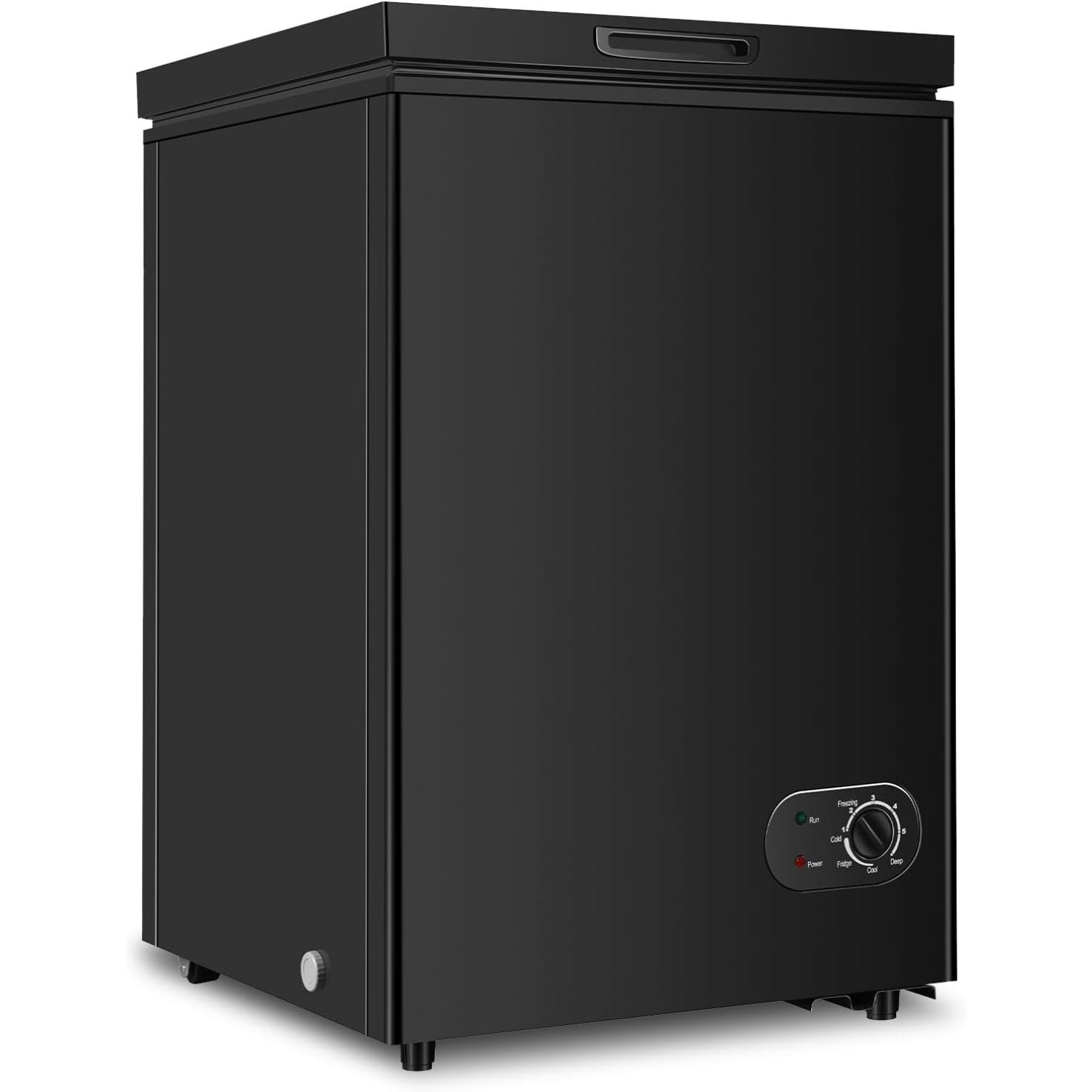 3.5 Cu.Ft Chest Freezer with Toughened Glass Door, Small Deep Freezer ...