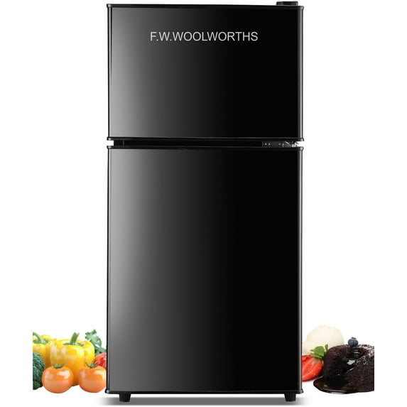 3.5 Cu.Ft Compact Refrigerator with Freezer, Mini Fridge with 2 Doors ...