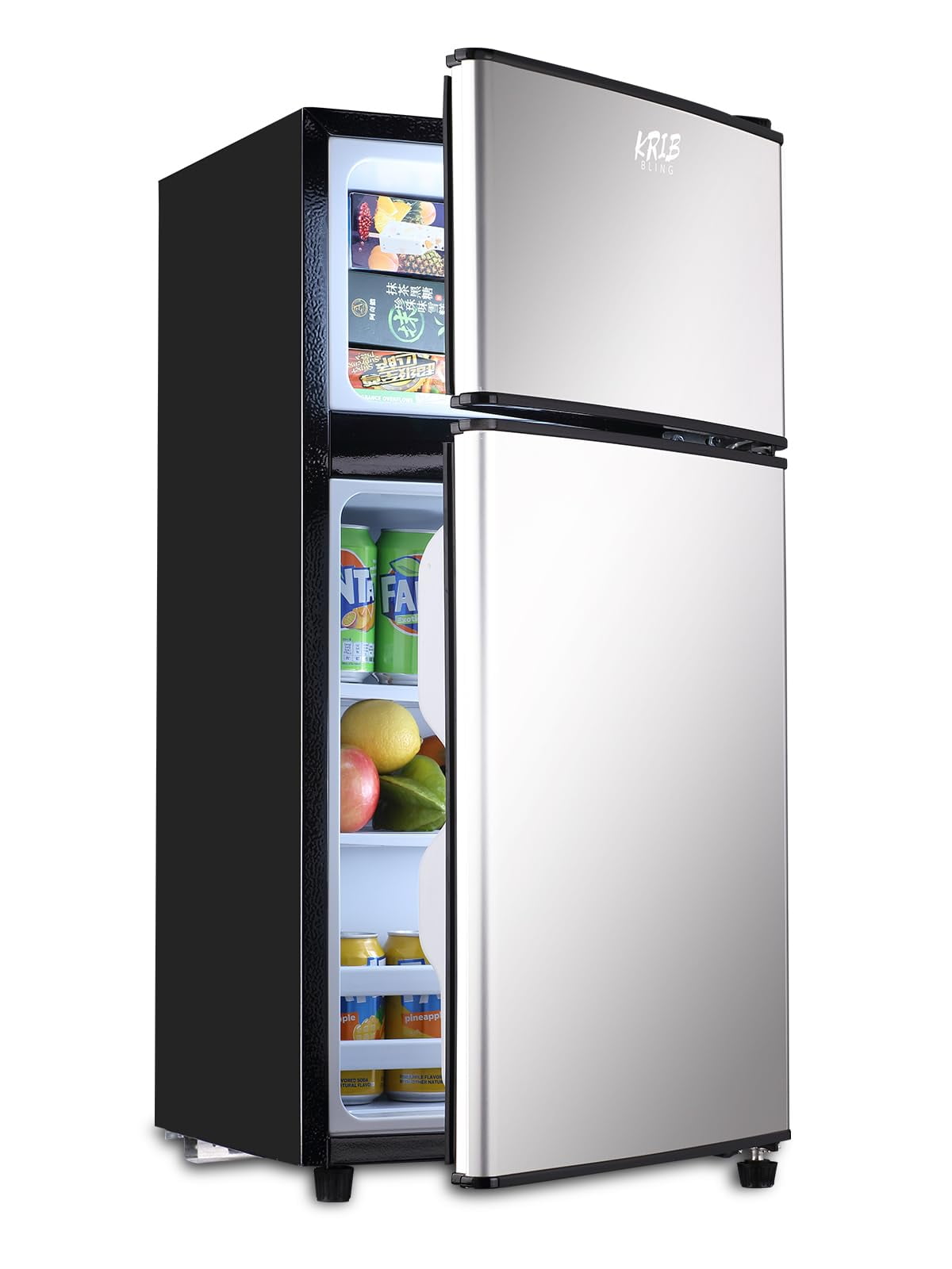 3.5 Cu.ft Compact Refrigerators with Freezer, Mini Fridge with 7 Level ...