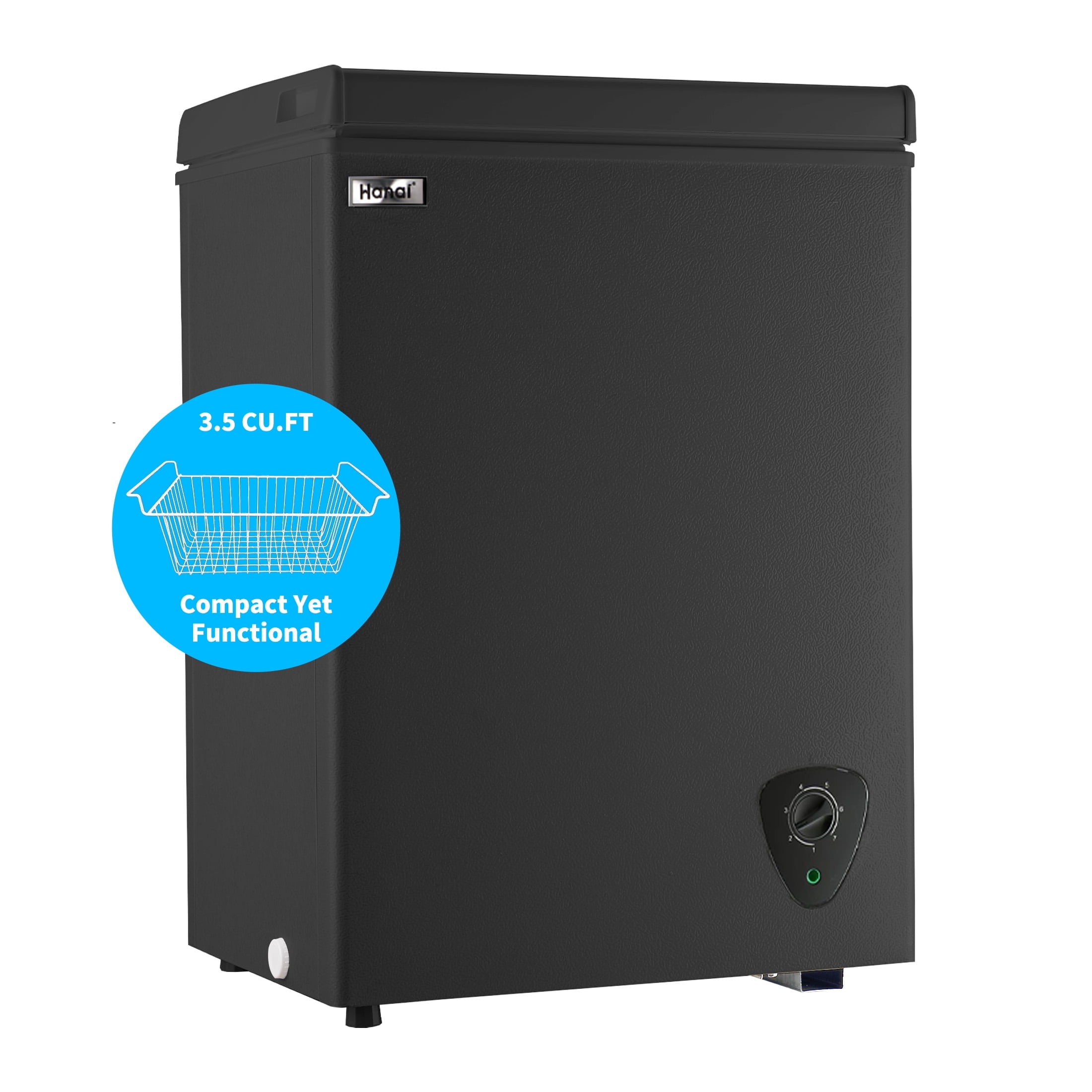 3.5 Cu.ft Upright Compact Chest Freezer with Top Door and Adjustable 7 ...