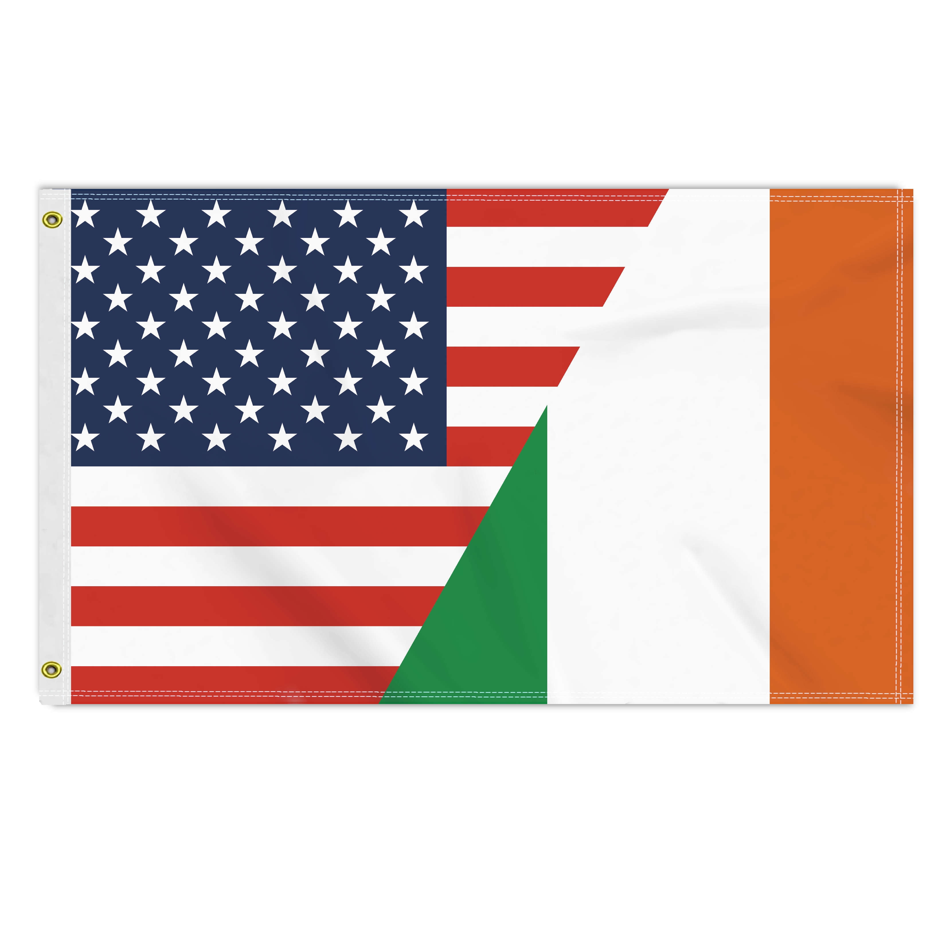 3×5 FT Ireland USA Flag, Large 150D America Irish Outdoor Banner,Double ...