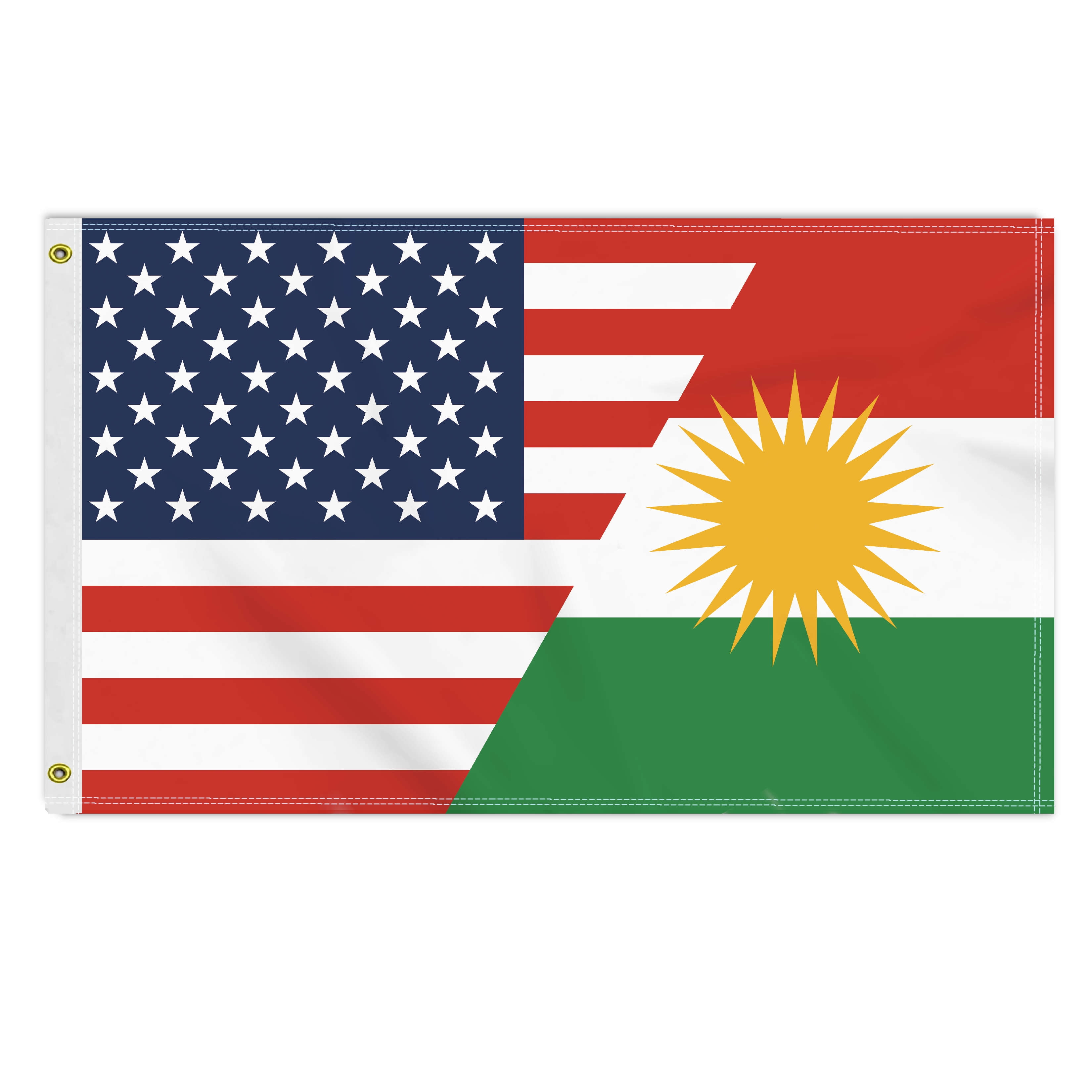 3×5 FT Kurdistan USA Flag, Large 150D America Kurdish Outdoor Banner ...