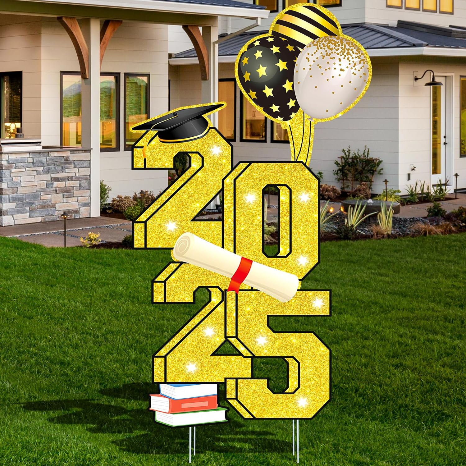 3.5 FT Large Class 2025 Graduation Yard Sign Yard Decorations Congrats ...
