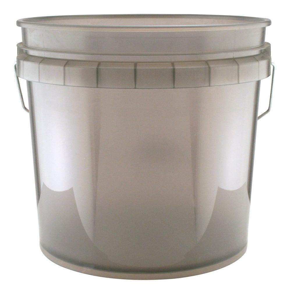 Leaktite 3.5 Gal Translucent Gray Plastic Bucket, Durable HDPE with ...