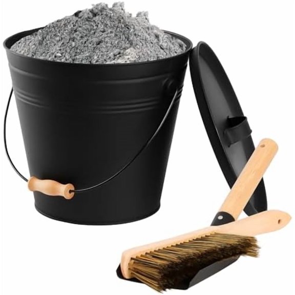 ZenSports Large 5.15Gal Fireplace Ash Bucket with Lid, Coal Shovel ...