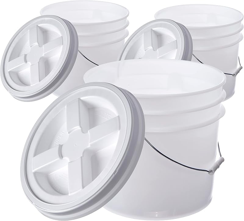 3.5 Gallon Bucket (Natural, 3 Pack) with Gamma Seal Lid, HDPE - Walmart.com