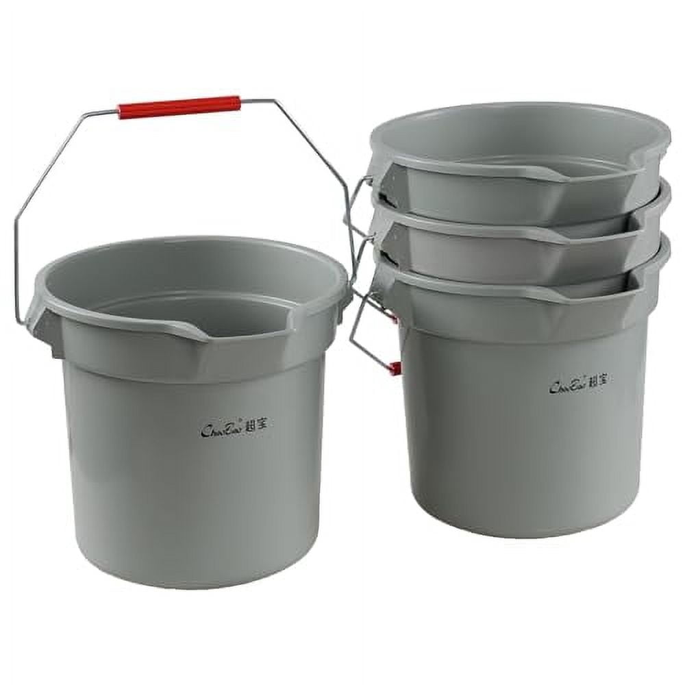 3.5 Gallon Heavy-Duty Plastic Cleaning Buckets with Handle, 4 Pcs 14 ...