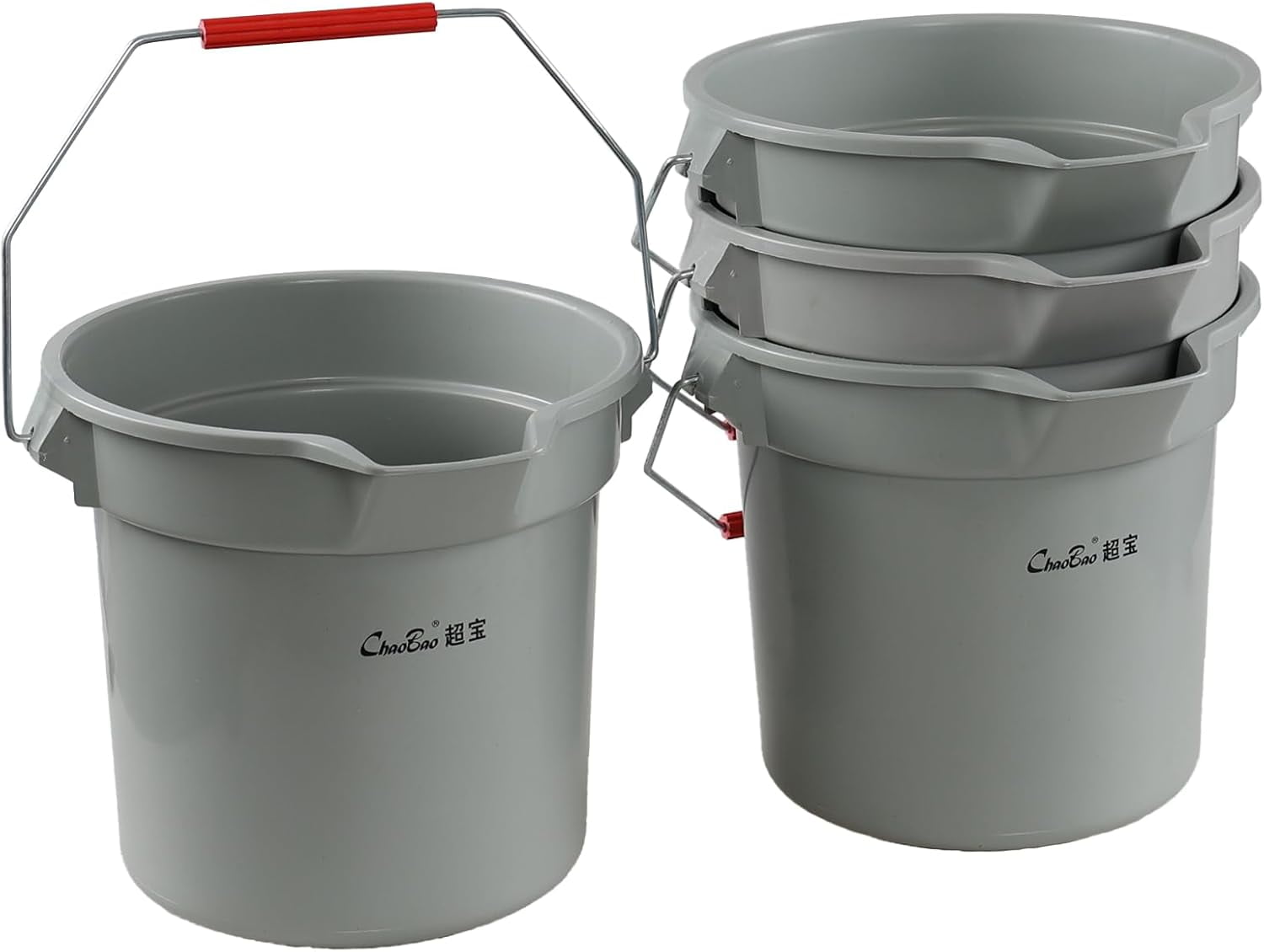 3.5 Gallon Heavy-Duty Plastic Cleaning Buckets with Handle, 4 Pcs 14 ...
