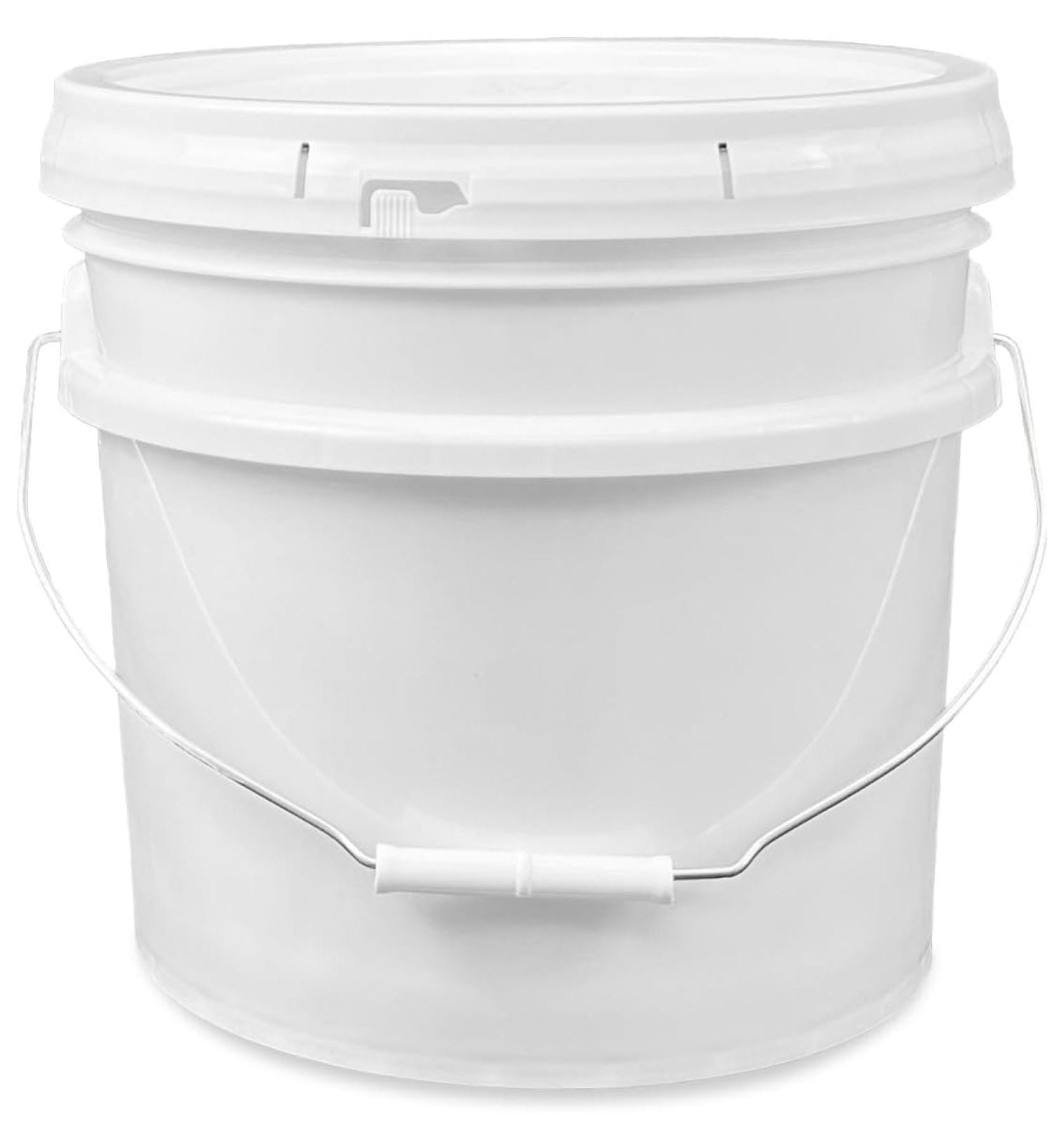 , 3.5 Gallon Plastic Bucket with Lid I Food Grade Bucket | White | BPA ...