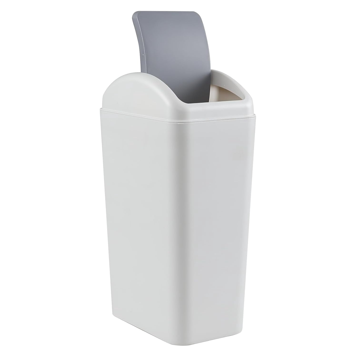 3.5 Gallon Plastic Trash Can with Swing Lid, Swing Top Garbage Can ...