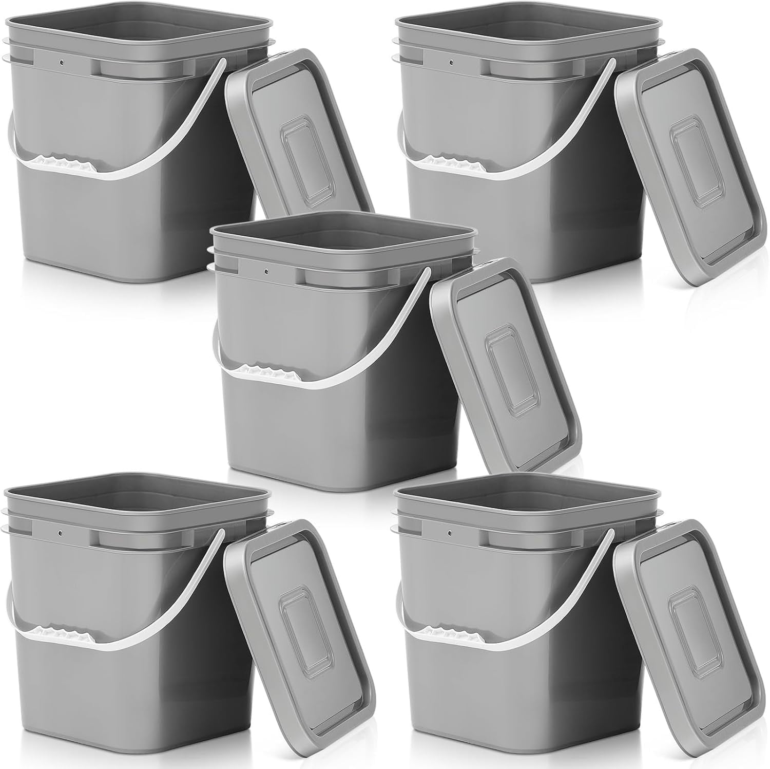 3.5 Gallon Square Food Grade Bucket with Lid Square Bucket Pail with ...