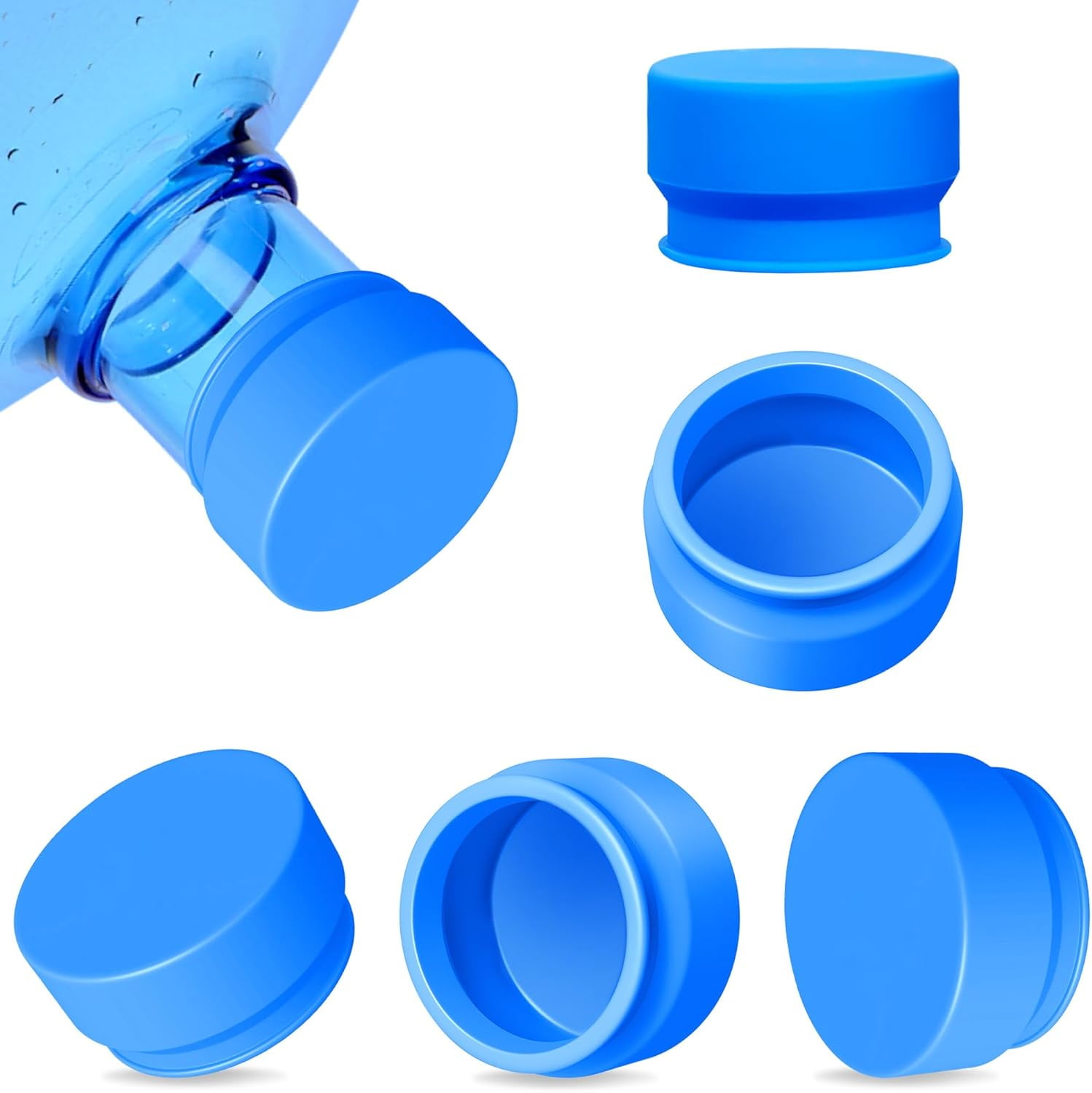 3 and 5 Gallon Water Jug Cap, Silicone Reusable Replacement Cap, No ...