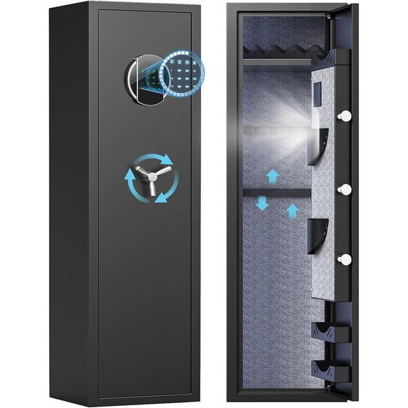 3-5 Gun Safe, High Security Gun Safe with LCD Screen Keypad and Silent ...
