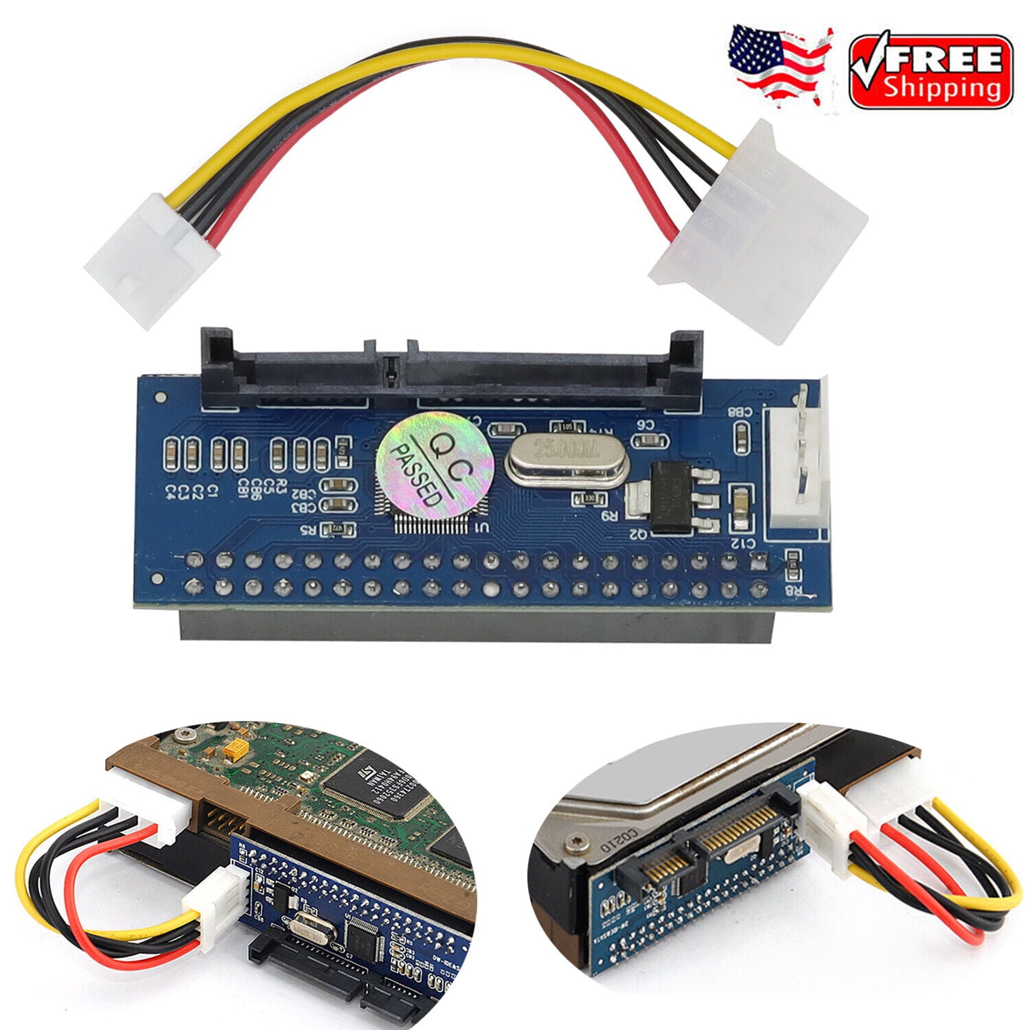 3.5" HDD IDE to Serial ATA SATA Adapter Parallel to Serial Hard Drive ...