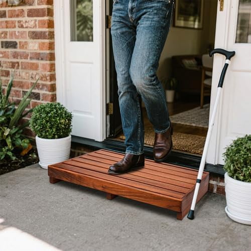 3.5'' Height Wooden Step Stool for Elderly Adults & Kids, Durable Heavy ...