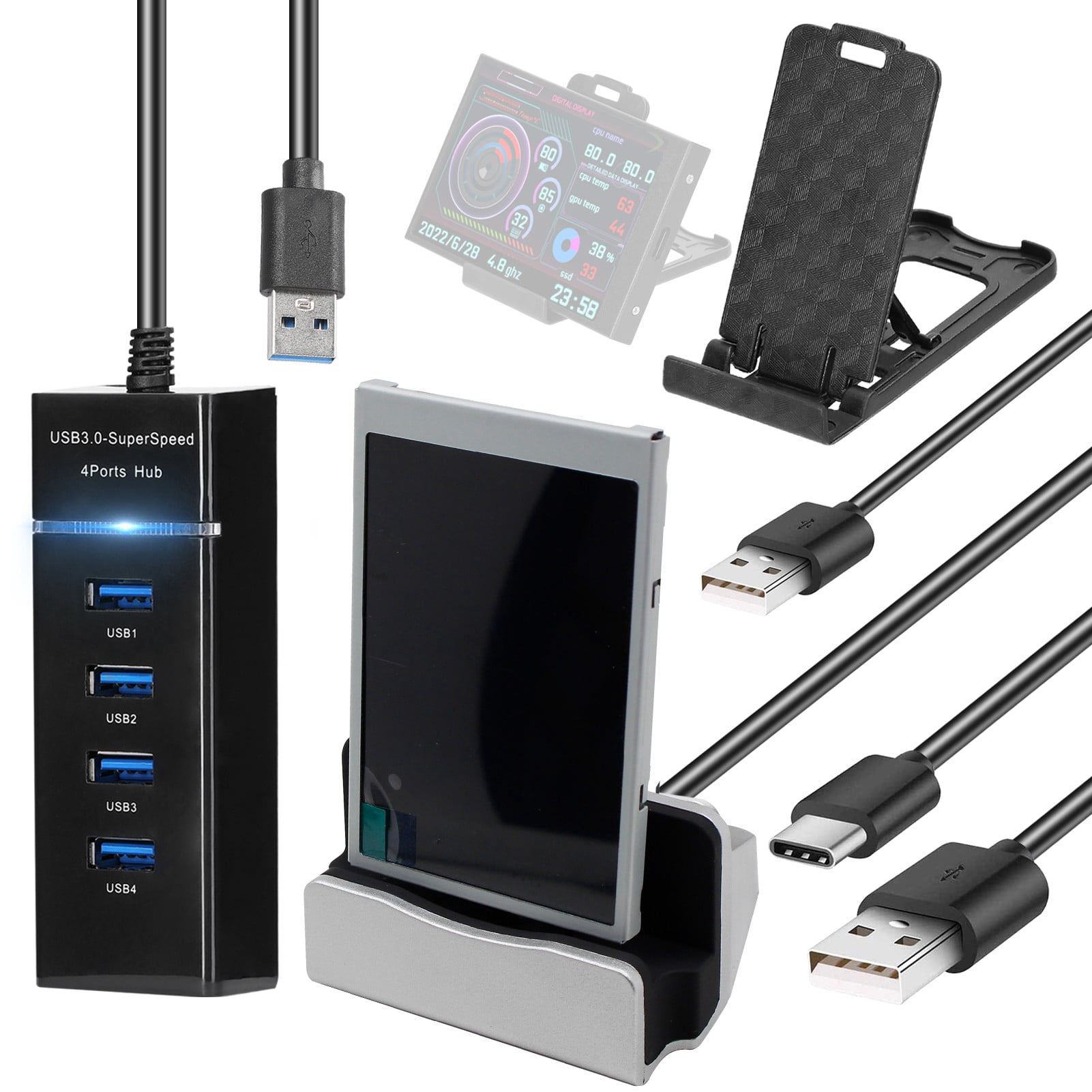 3.5 in IPS Screen Type C Secondary Screen Mini Computer Monitor Free of ...