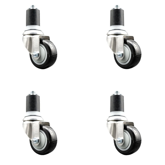 3.5 Inch 316SS Black Polyurethane Swivel 1-3/4 Inch Expanding Stem ...