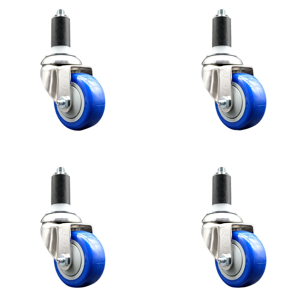 3.5 Inch 316SS Blue Polyurethane Swivel 1-3/8 Inch Expanding Stem ...