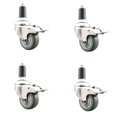 3.5 Inch 316SS Gray Poly Swivel 1-3/8 Inch Expanding Stem Caster Set ...