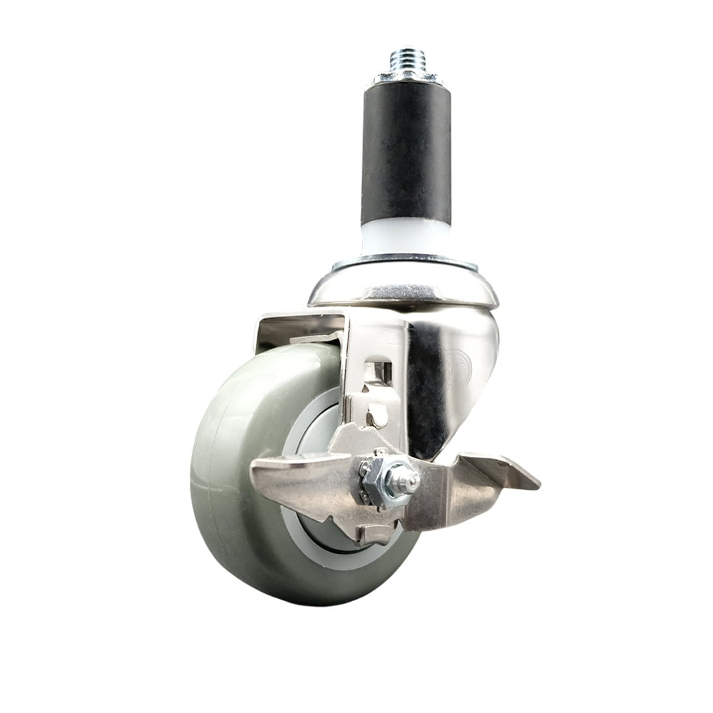 3.5 Inch 316SS Gray Polyurethane Swivel 1-3/8 Inch Expanding Stem ...