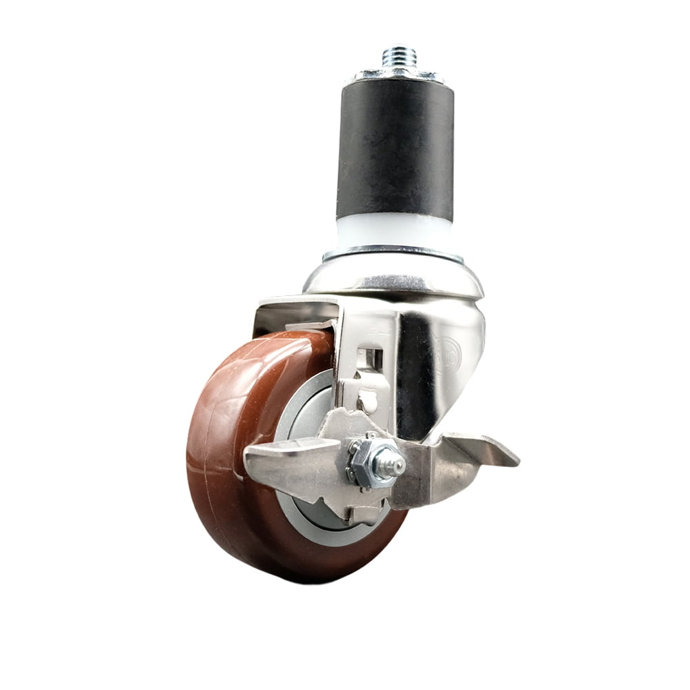 3.5 Inch 316SS Maroon Polyurethane Swivel 1-3/4 Inch Expanding Stem ...