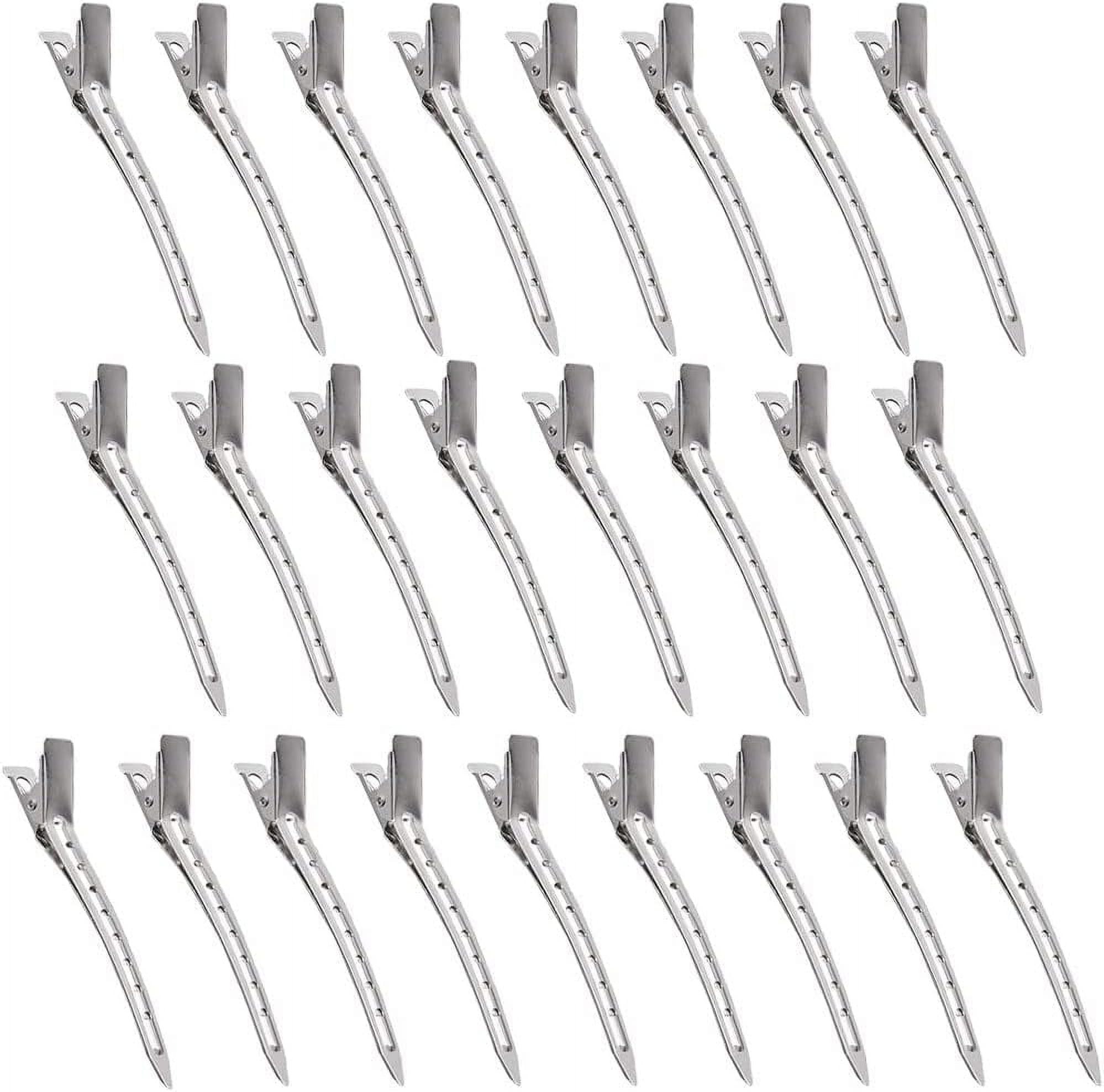 3.5 Inch Duck Bill Hair Clips - Silver Hair Sectioning Clips Metal Curl ...