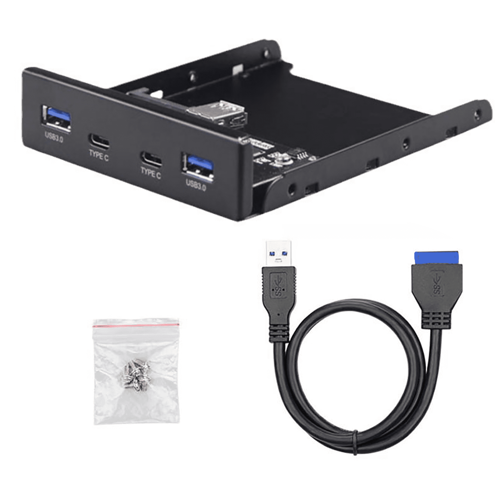 3.5 Inch Front Panel Floppy Bay Convert Unused Space to 2 USB-C & 2 USB ...