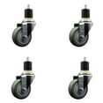 3.5 Inch Gray Poly Wheel Swivel 1-7/8 Inch Expanding Stem Caster Set ...