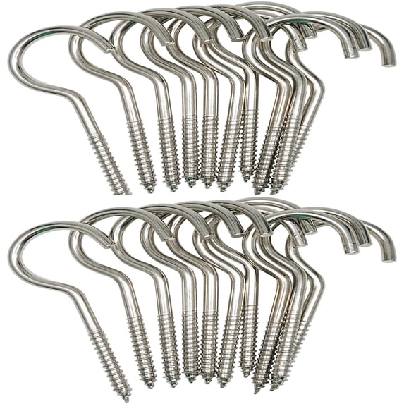 3.5 Inch Heavy Duty Large Screw Hook Ceiling Hook Cup Hook Silver 20 ...