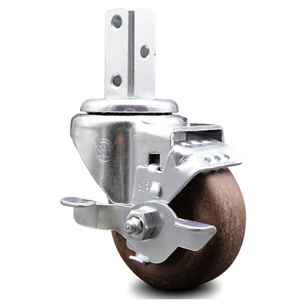 3.5 Inch High Temp Glass Filled Nylon 3/4 Inch Square Stem Caster with ...