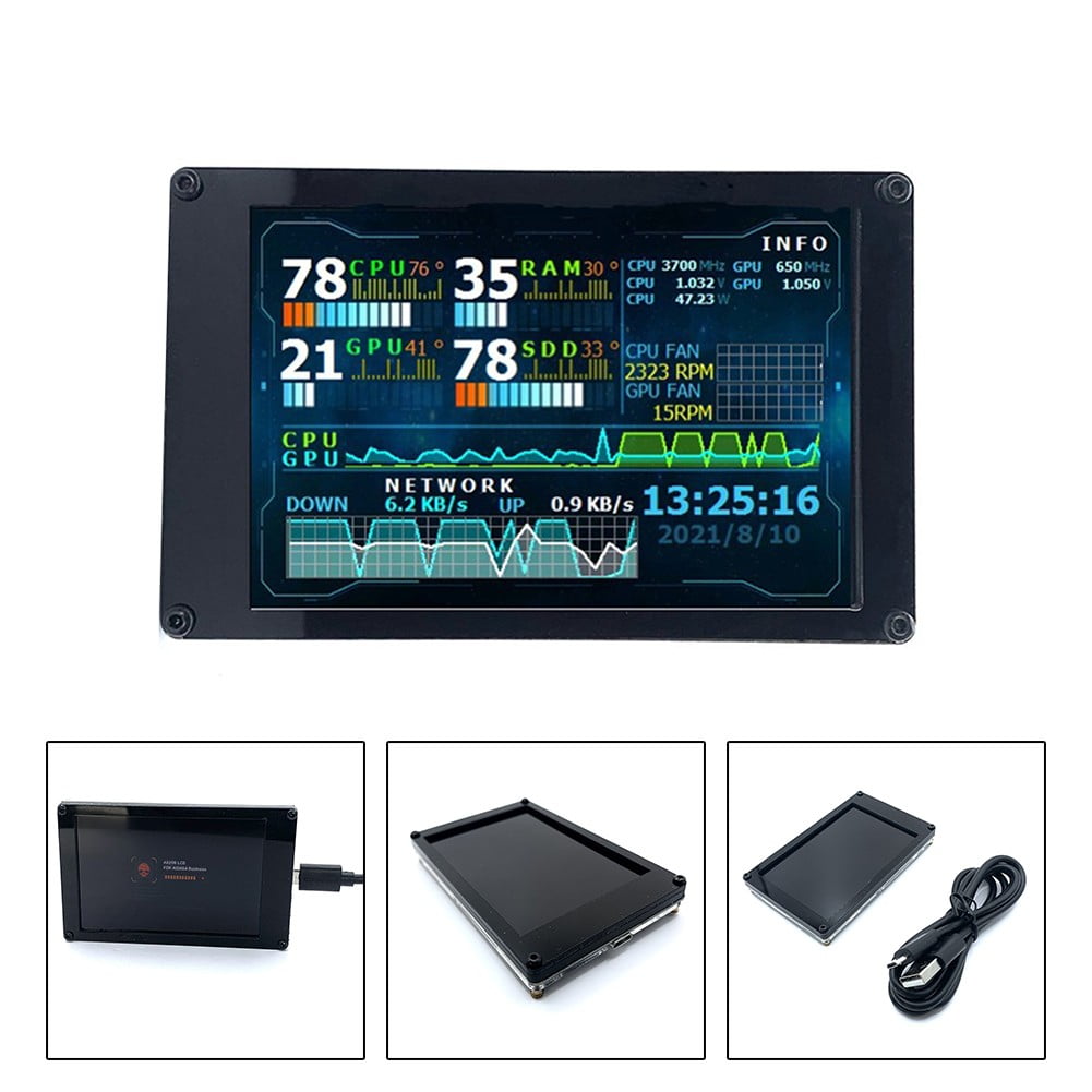 3.5 inch IPS Computer Secondary Display Type-C device CPU USB Monitor ...