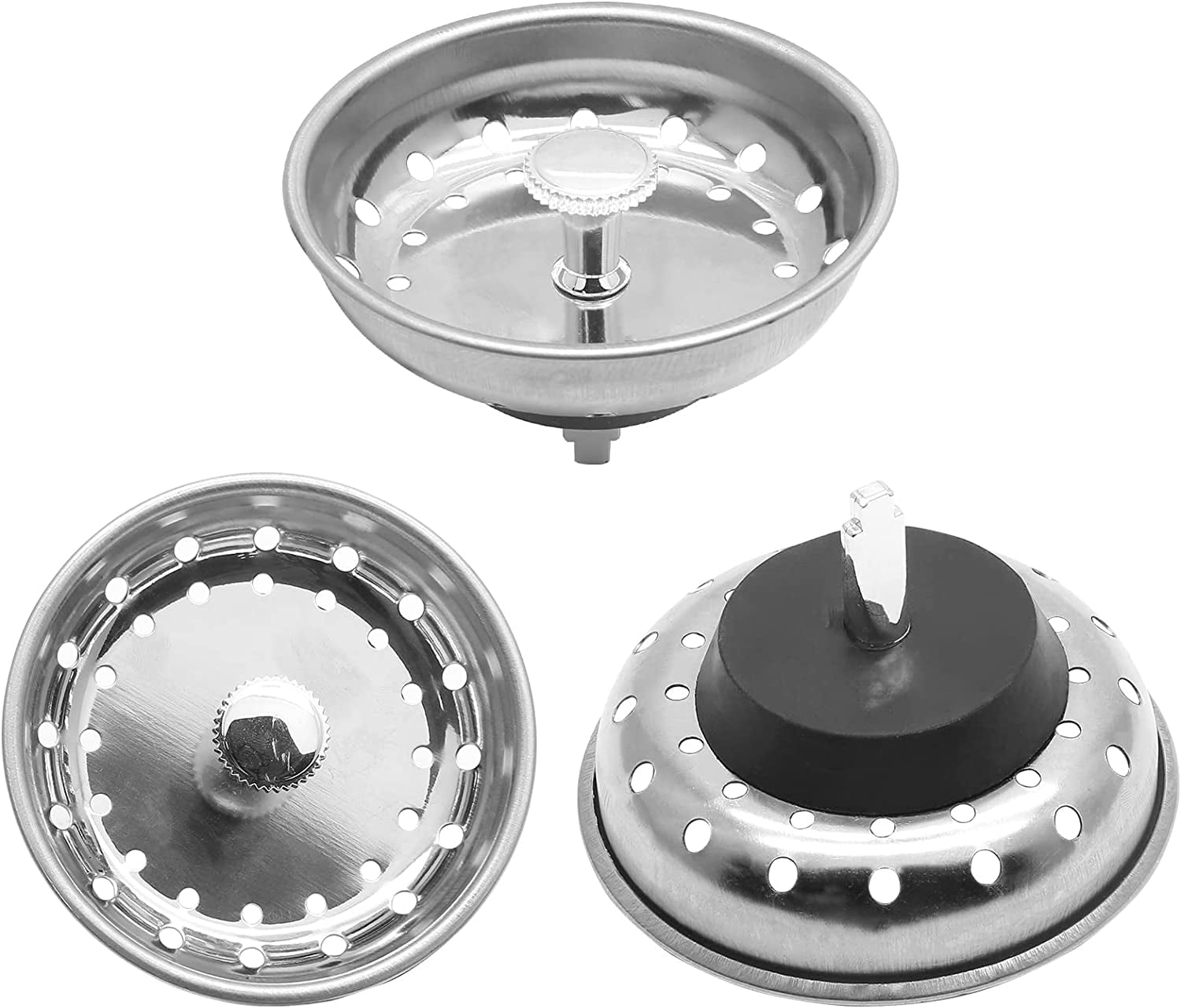 3.5 Inch Kitchen Sink Stopper, 3 Pcs Anti-Clogging Sink Basket Strainer ...