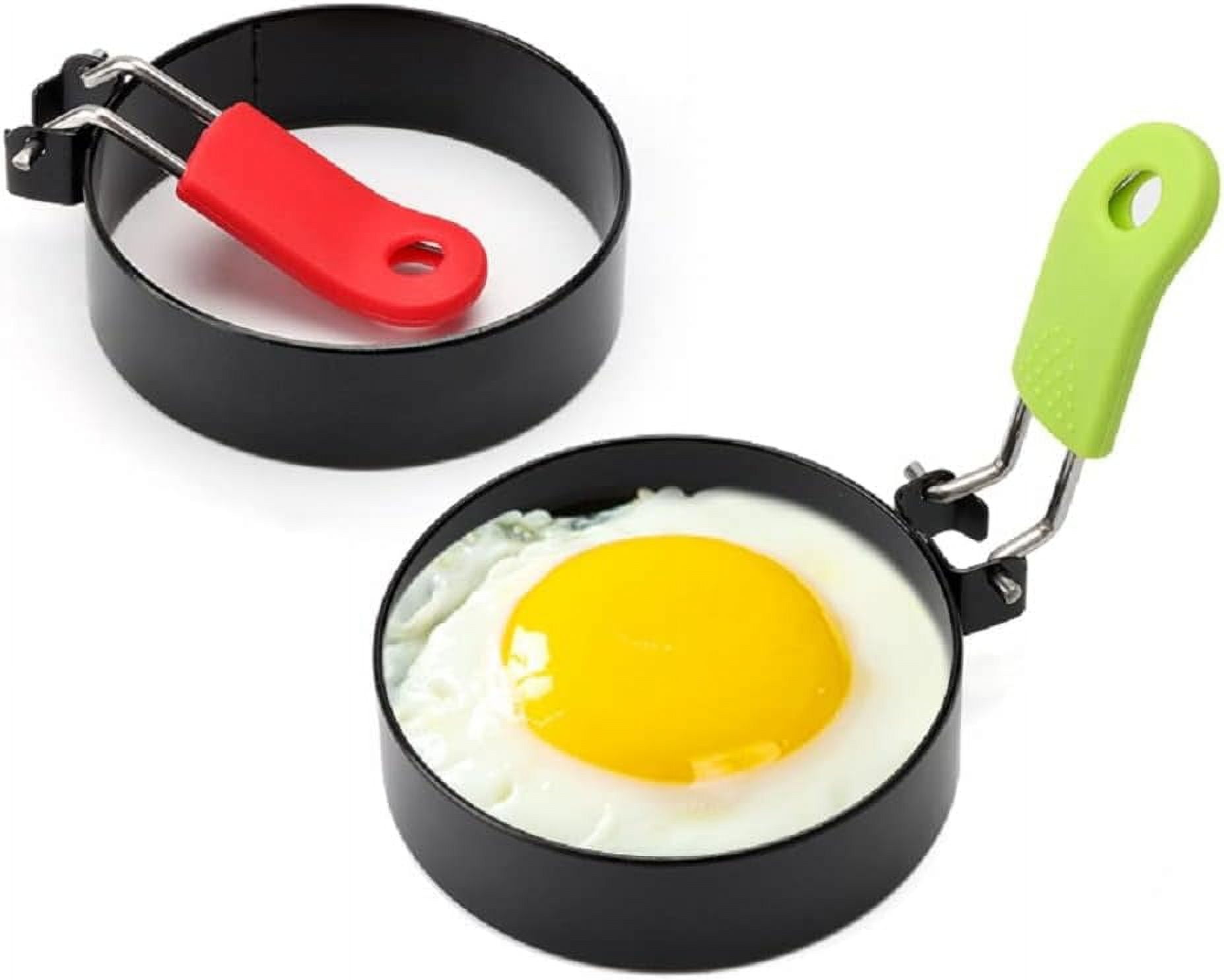 3.5 Inch Large Egg Rings by Cjenjoy, Set of 2, Round Crumpet Ring Mold ...