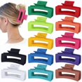 3.5 Inch Medium Hair Accessories: 12 count Square Jaw Clips for Thick ...