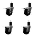3.5 Inch Phenolic Swivel 1-3/4 Inch Expanding Stem Caster Set Total ...