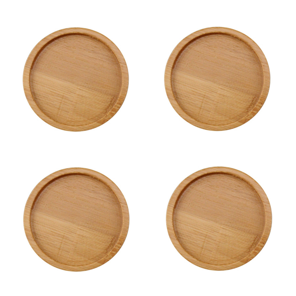 3.5" Inch Planter Pot Bamboo Saucer Round Set of 4, Succulent Pot ...