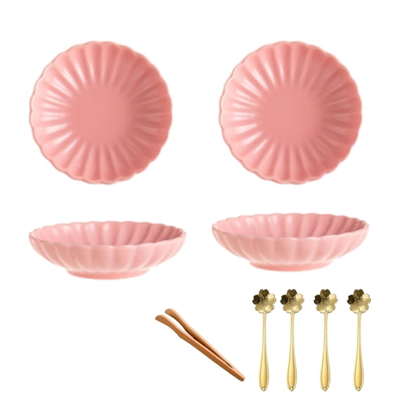 3.5-Inch Porcelain Dipping Bowls, Flower Shape Sauce Dishes Set ...