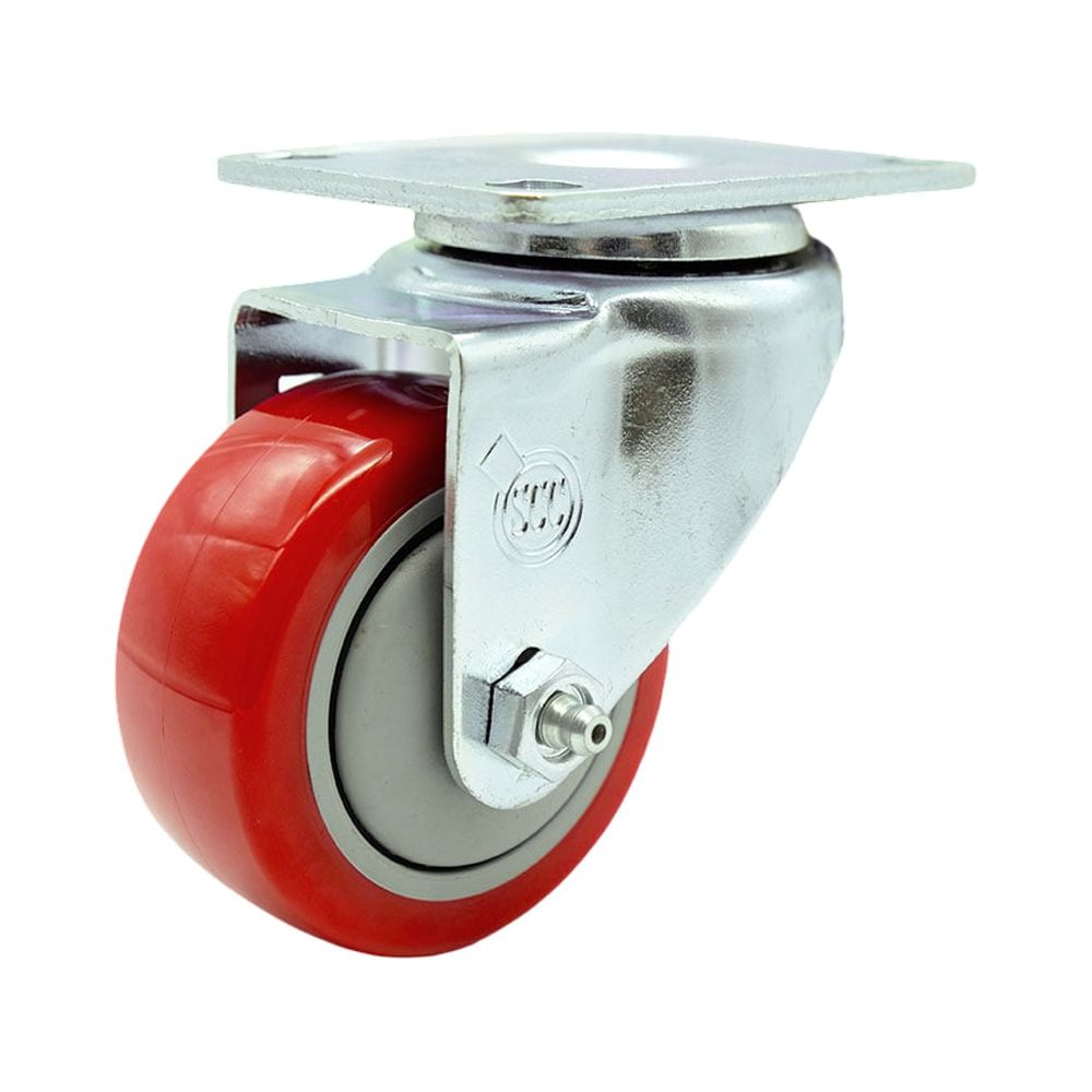 3.5 Inch Red Polyurethane Wheel Swivel Top Plate Caster Service Caster ...