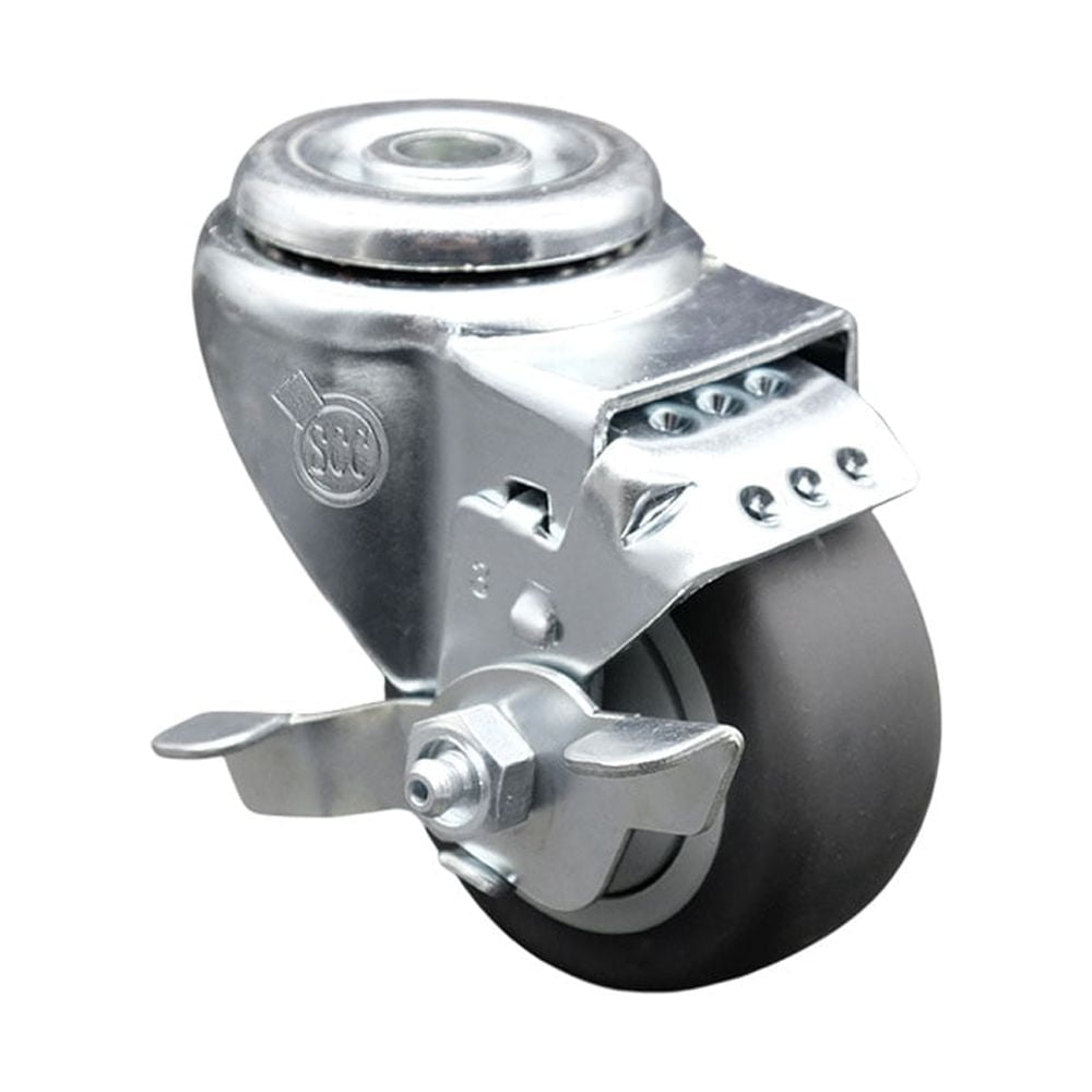 3.5 Inch SS Thermoplastic Rubber Wheel Swivel Bolt Hole Caster with ...