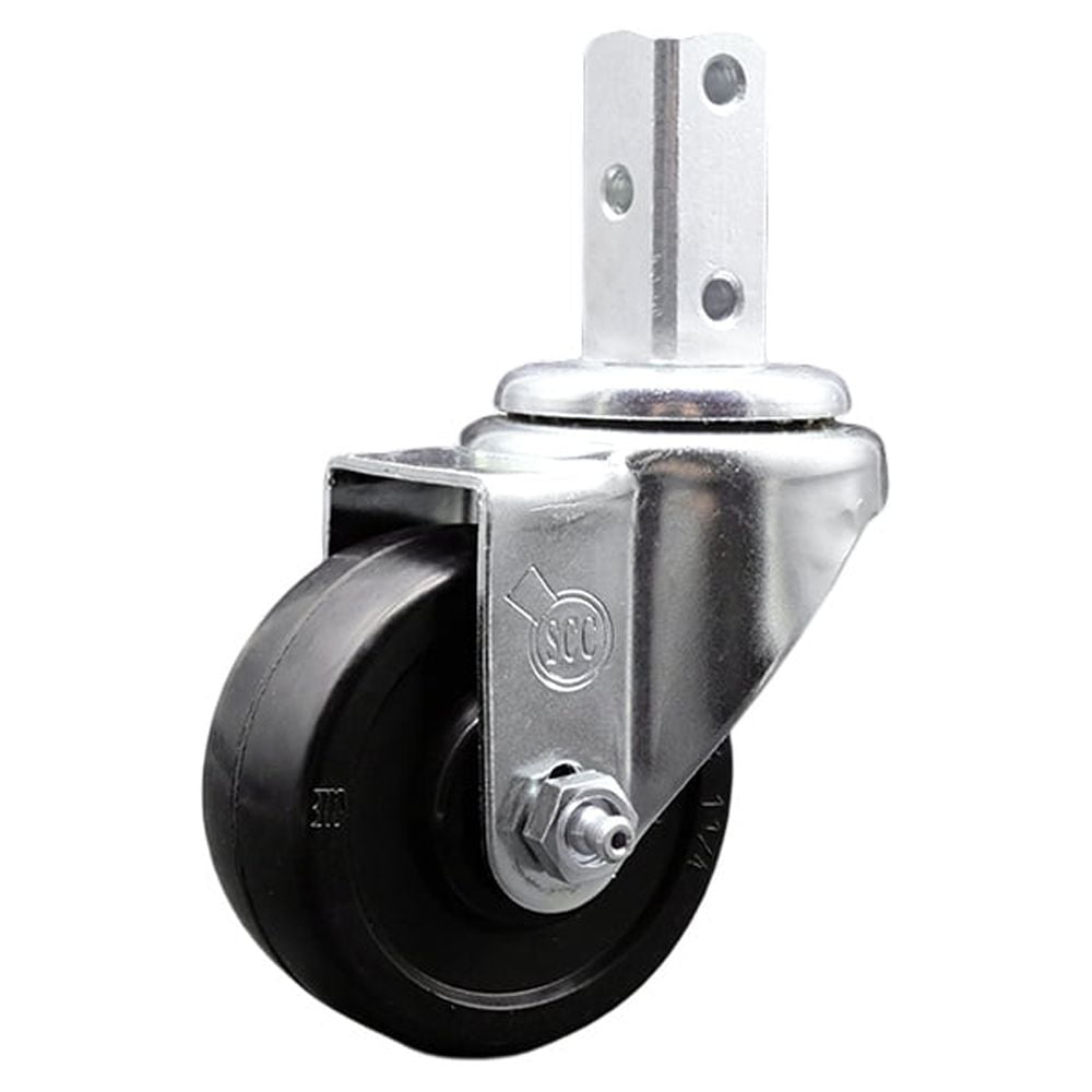 3.5 Inch Soft Rubber Wheel Swivel 3/4 Inch Square Stem Caster Service ...