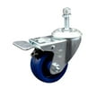 3.5 Inch Solid Polyurethane Swivel 3/8 Inch Stem Caster with Total Lock ...