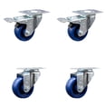 3.5 Inch Solid Polyurethane Wheel Swivel Top Plate Caster Set 2 Total ...