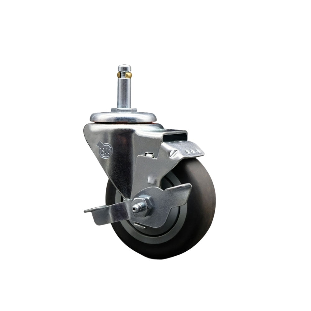 3.5 Inch Thermo Rubber Wheel Swivel 7/16 Inch Grip Ring Stem Caster ...