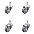 3.5 Inch Thermoplastic Rubber Wheel Swivel 12mm Threaded Stem Caster ...