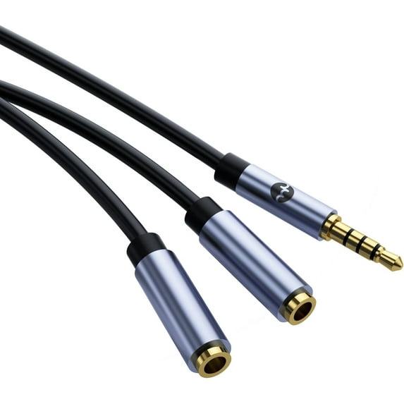 3.5 Jack Splitter, Audio Splitter 30 cm (1 x 3.5 mm Male to 2 x 3.5 mm ...