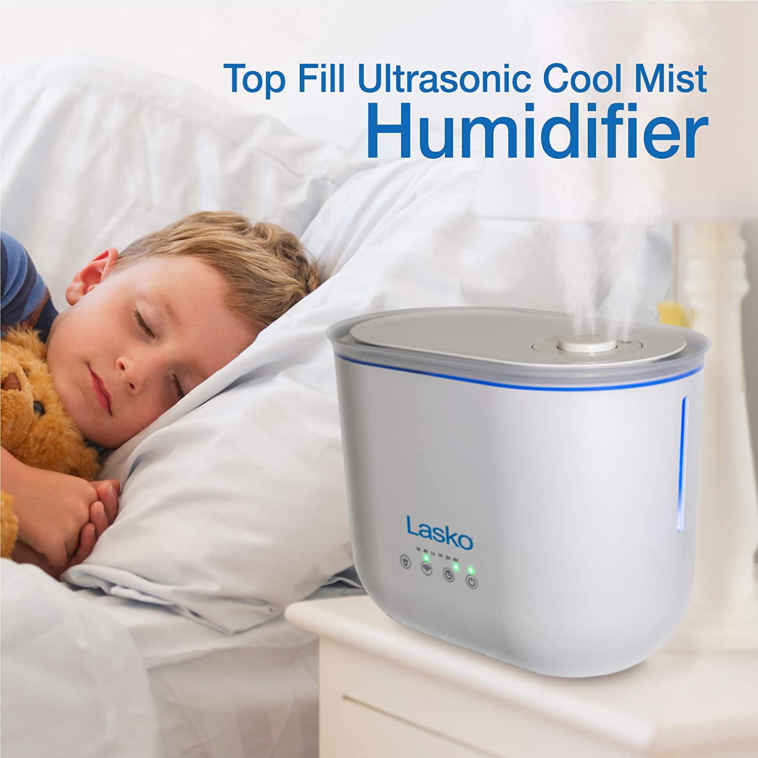 3.5 L Cool Mist Ultrasonic Humidifier, Top Fill, 18 Hour Run Time on ...