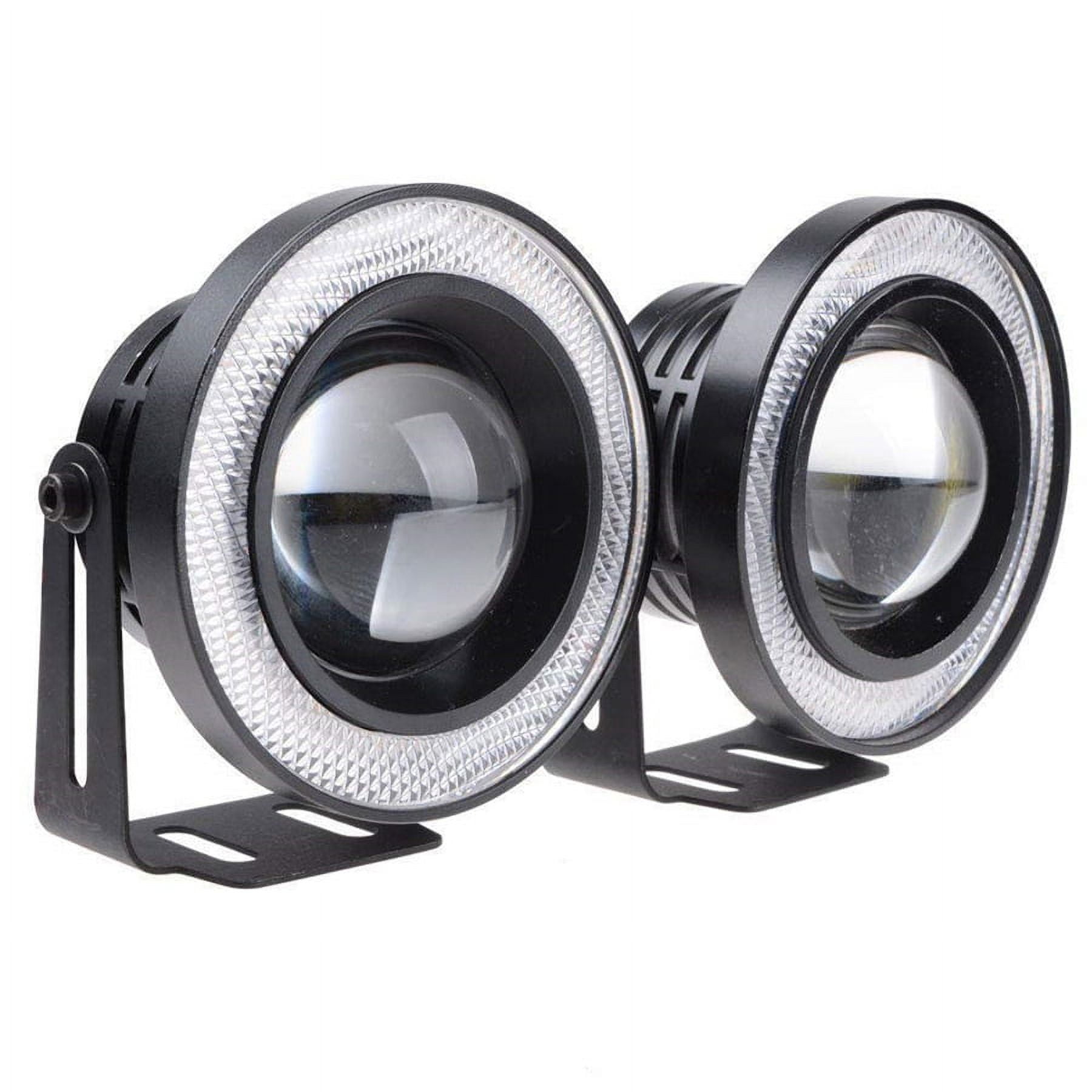 3.5" LED Fog Light Headlight Car Blue Angel Eyes Halo Ring Driving Lamp ...