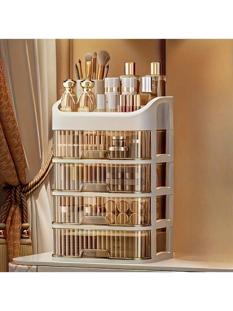 3/5 Layer Expandable Makeup Organizer, Stackable Cosmetic Storage Box ...