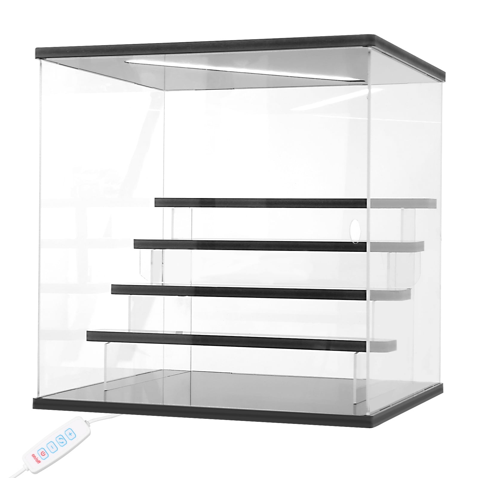 3/5 Layers Acrylic Display Case With LED Light Dust Proof Transparent ...